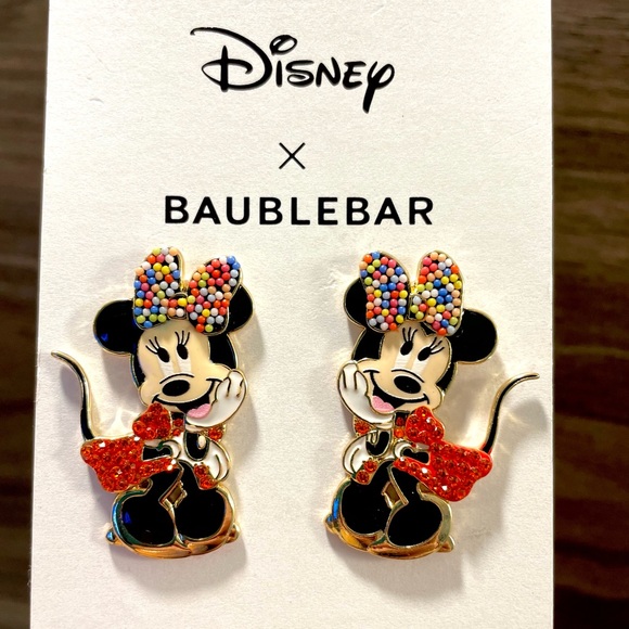 Disney | Accessories | Disney X Baublebar Minnie Mouse Gem Earrings ...